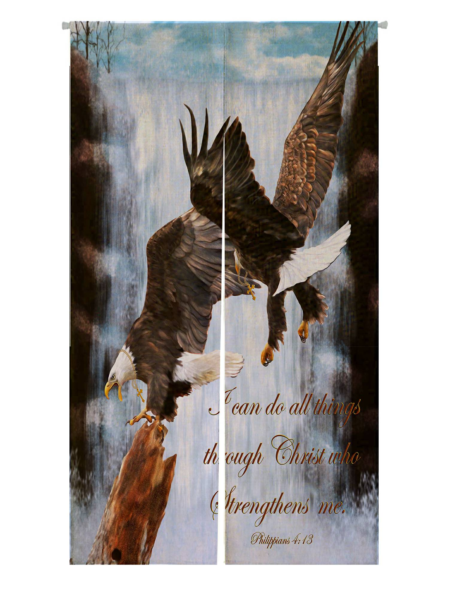 ECZJNT Eagles with Bible Verse Painting Japanese Noren Curtain Doorway ...