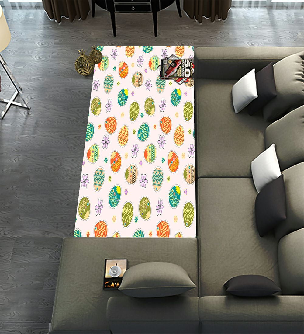 ECZJNT Easter Eggs Flowers Of Various Colors Runner Rug 2.6 x 10ft Long ...