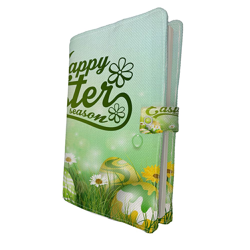 ECZJNT Easter Yellow Green Flowers Colorful Eggs Grass Book Cover Book ...