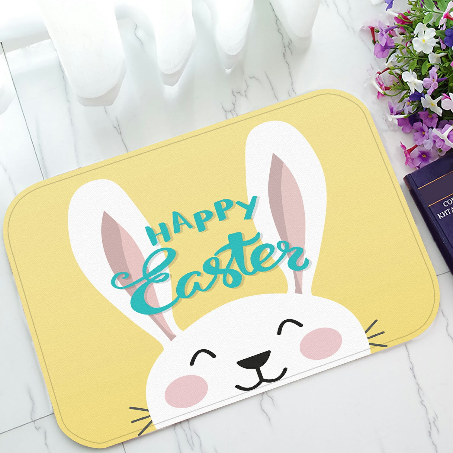 ECZJNT Easter bunny Welcome Doormat Bath Mat Rug Entrance Rug Floor ...