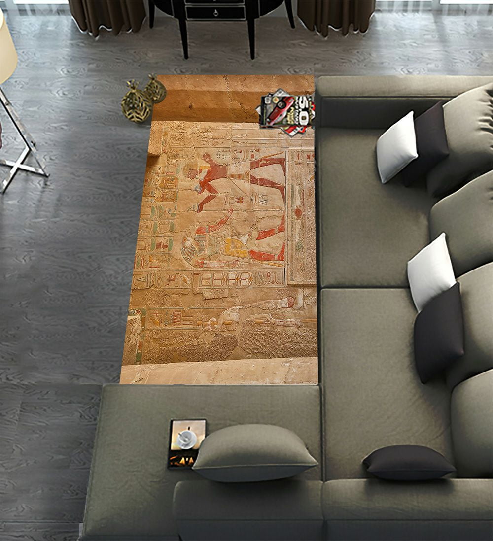ECZJNT Egyptian Murals Runner Rug 4 x 10ft Long Area Rug Carpet for ...