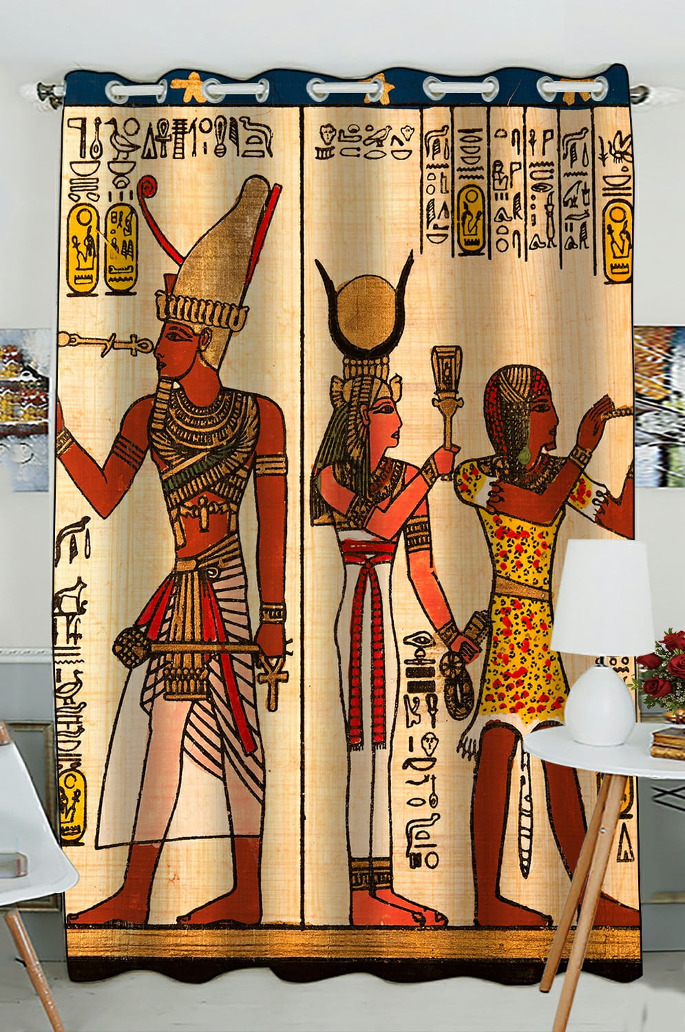 ECZJNT Egyptian Papyrus With Antique Hieroglyphs Blackout Window ...