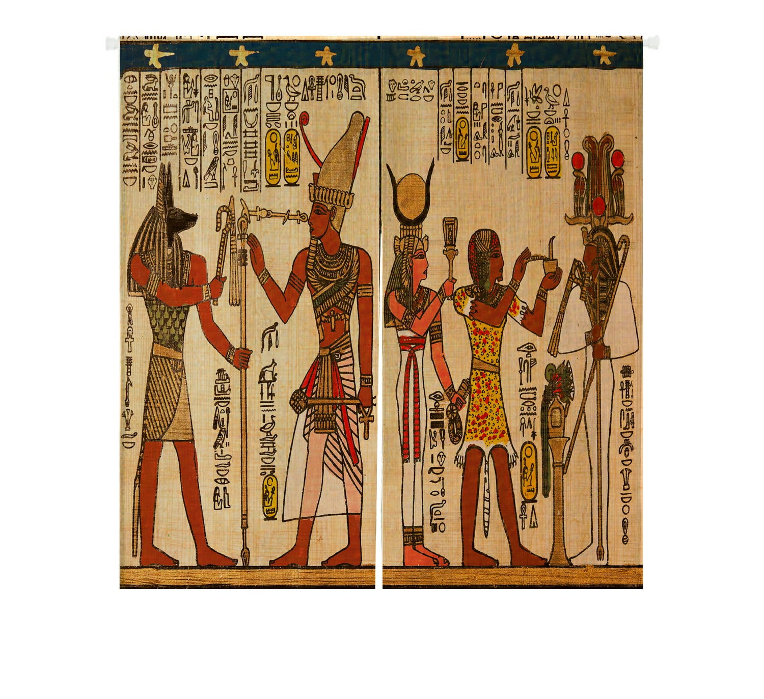 ECZJNT Egyptian Papyrus With Antique Hieroglyphs Japanese Noren Curtain ...