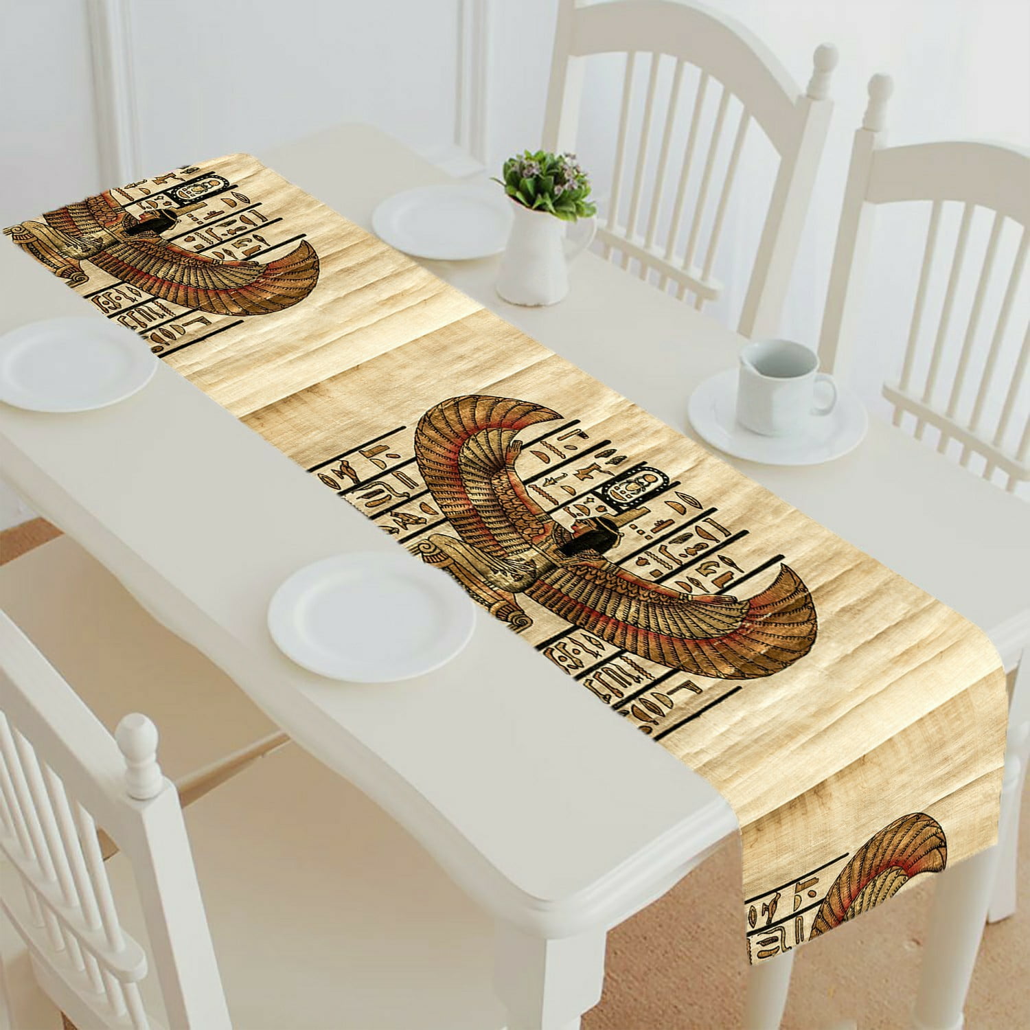 ECZJNT Egyptian parchment which depicts ancient God table runner table ...