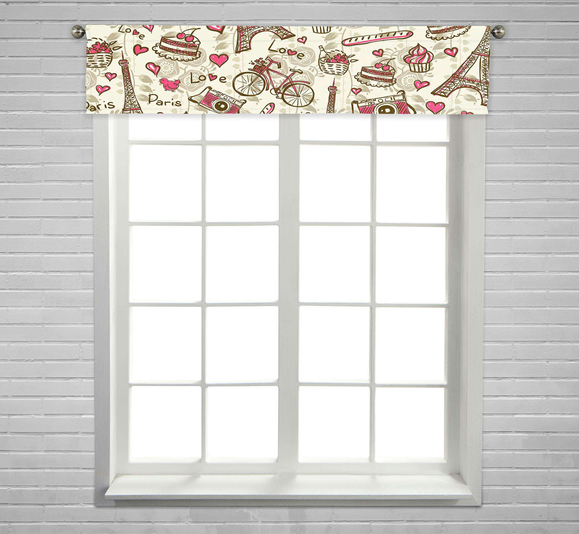 ECZJNT Eiffel Tower Baguette Bike Country Symbols Window Curtain ...