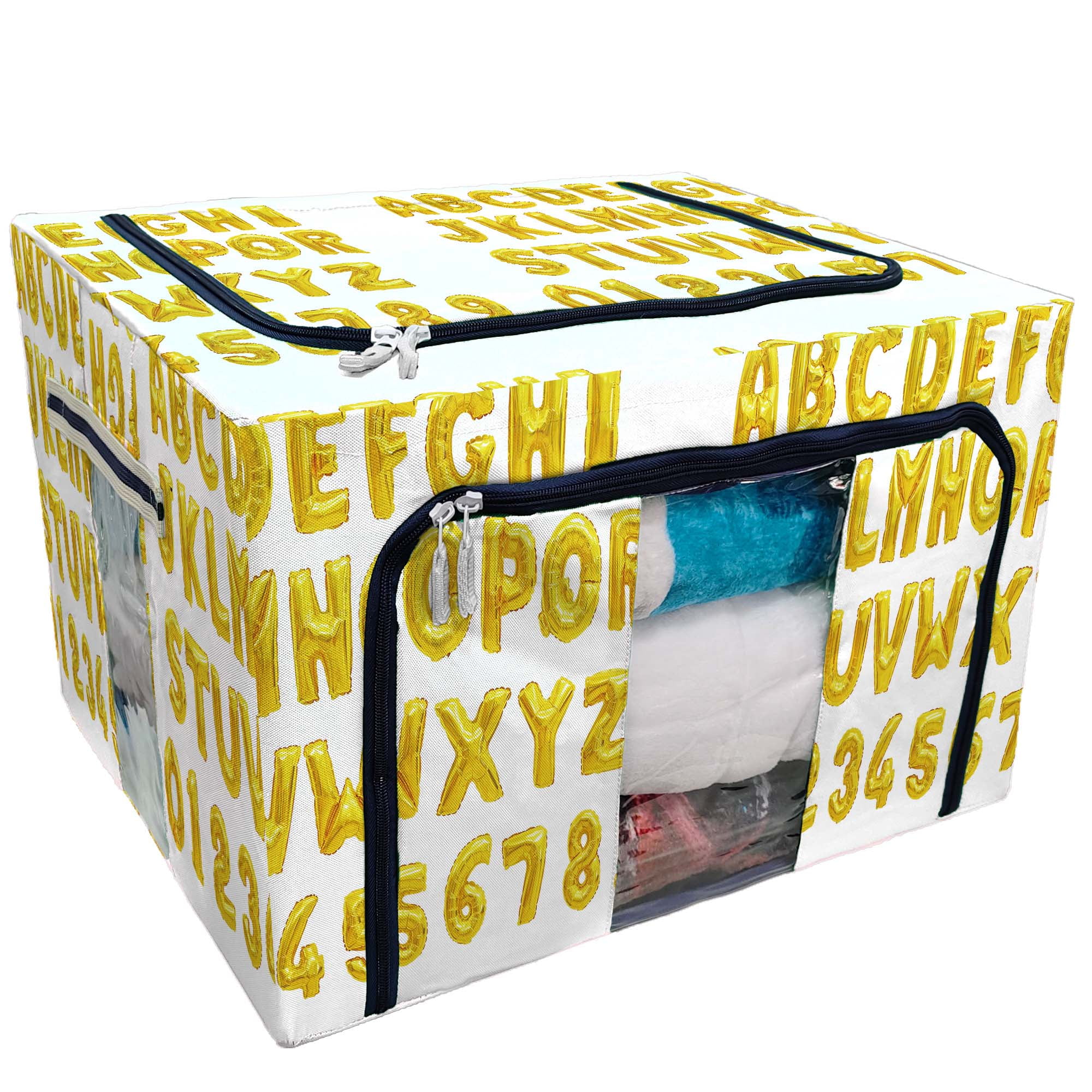ECZJNT English alphabet numerals yellow Golden balloons Storage Bag ...
