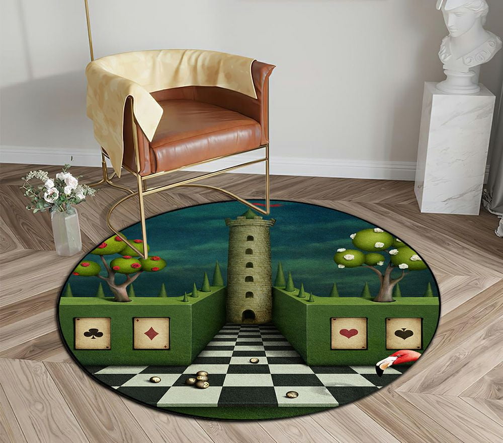 ECZJNT Fairy Tale Characters Round Area Rugs Diameter 3 x 3ft Floor ...