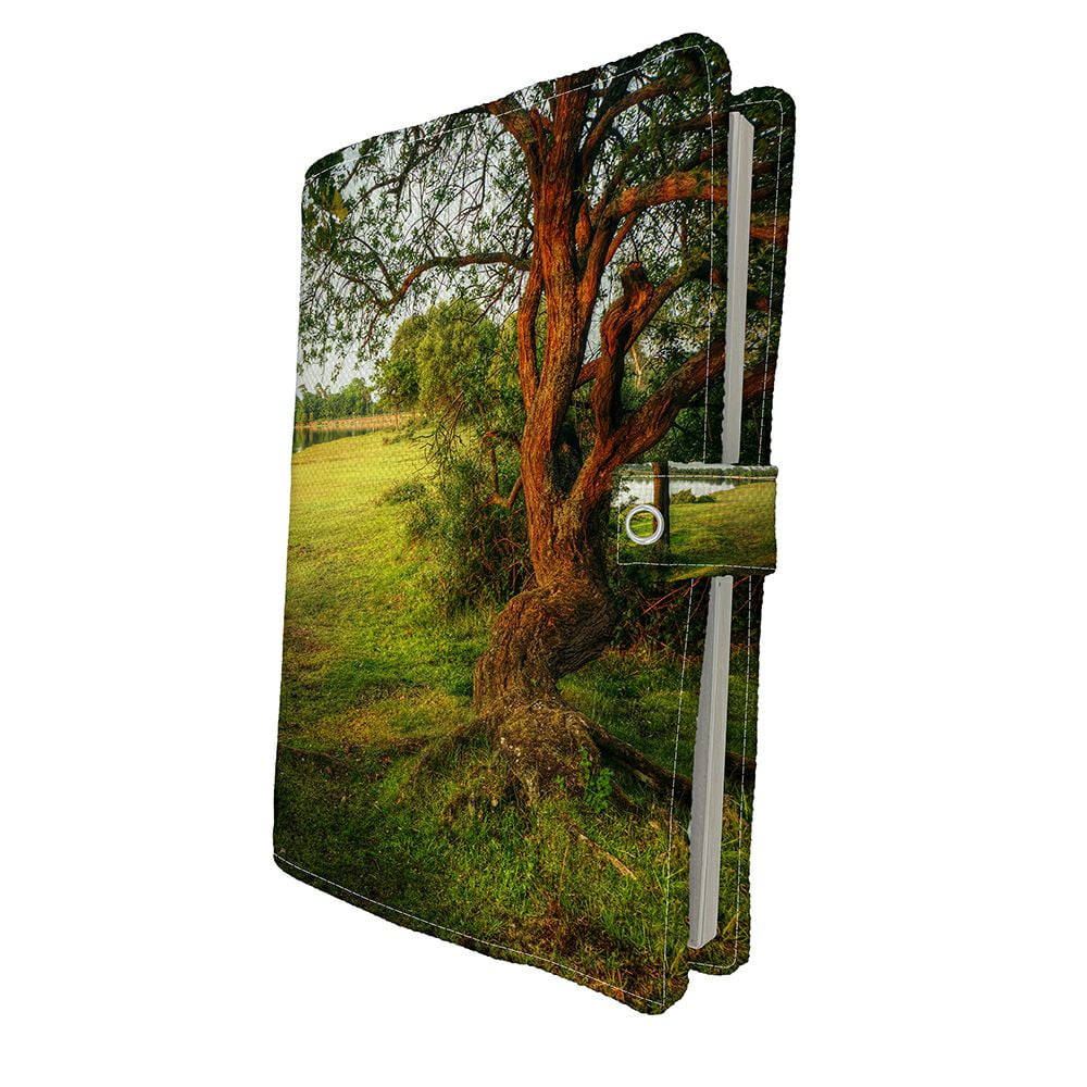 ECZJNT Fairytale Style Forest Scene Lake Trees Vibrant Sunset Book ...
