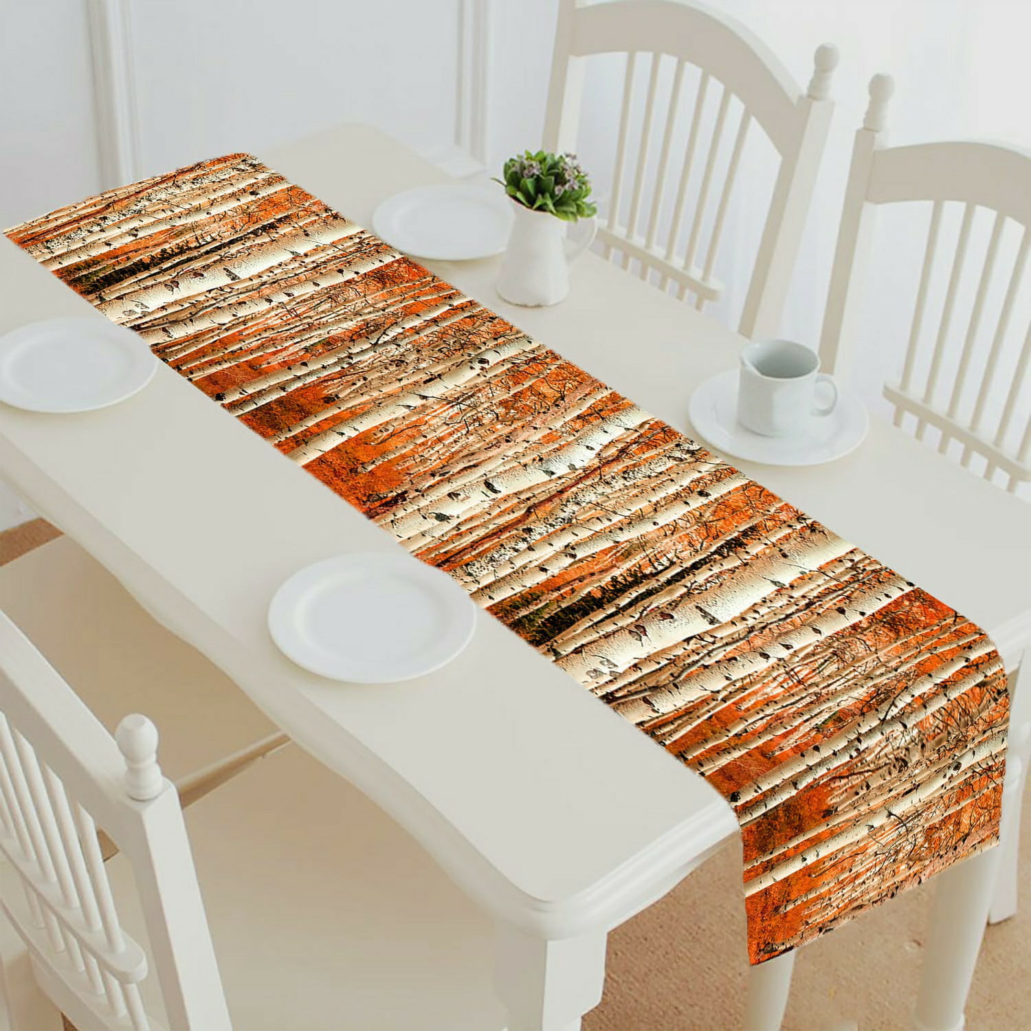 ECZJNT Fall Color in an Aspen Glade USA Table Runner, 14" x 72 ...