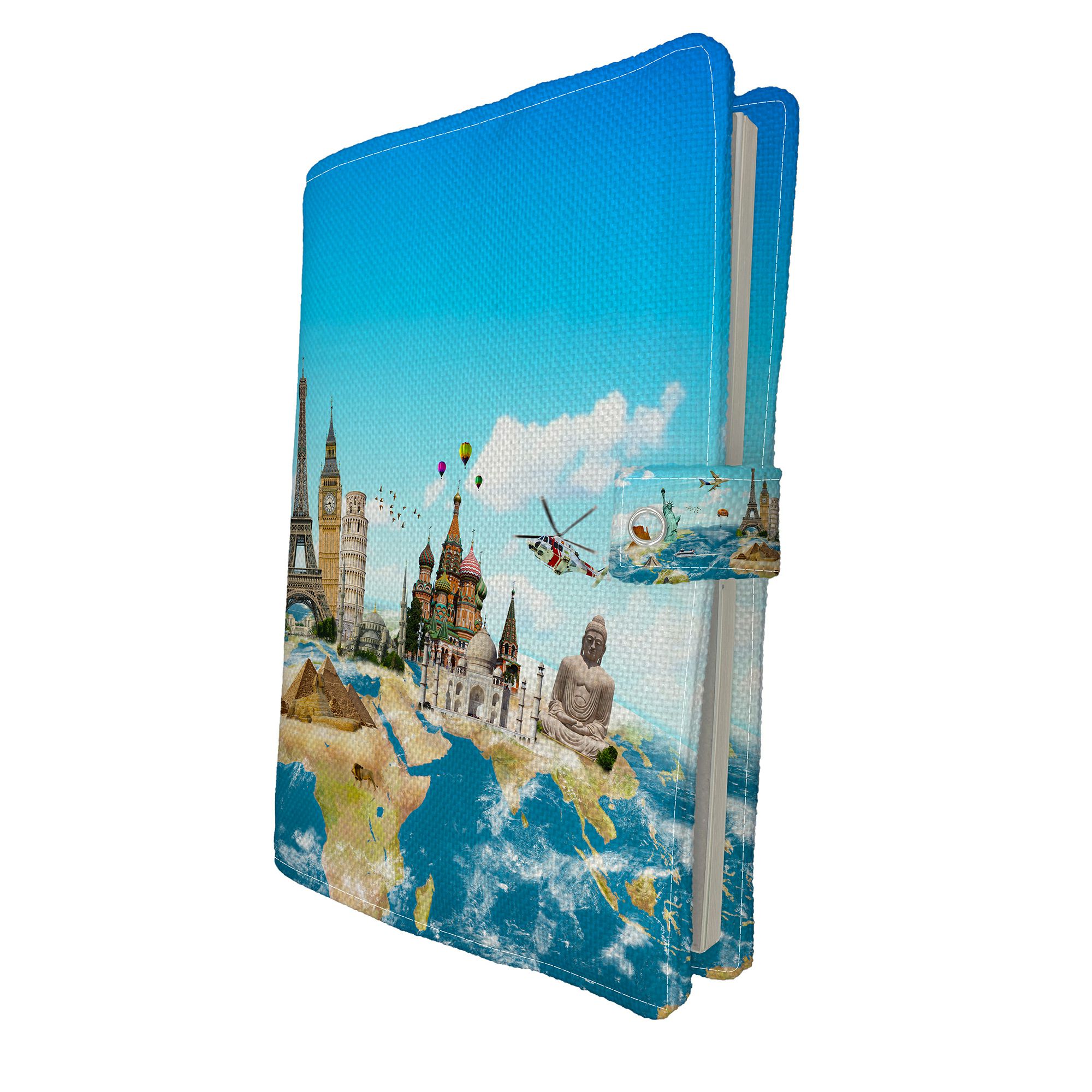 ECZJNT Famous Monuments World Grouped Together Planet Earth Book Cover ...