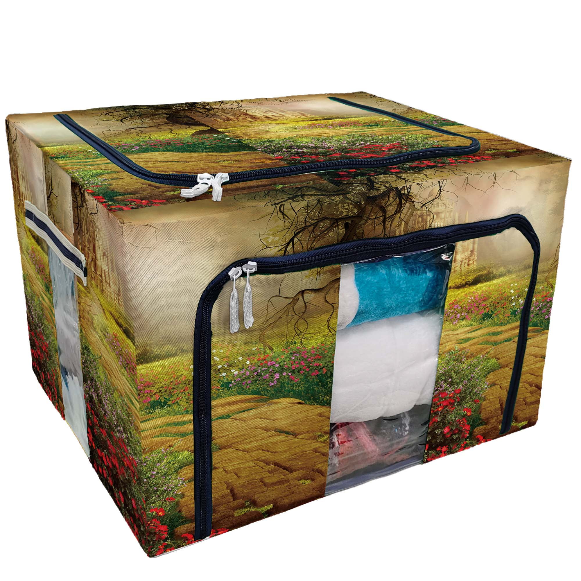 ECZJNT Fantasy scenery with a road to an old castle Storage Bag Clear ...