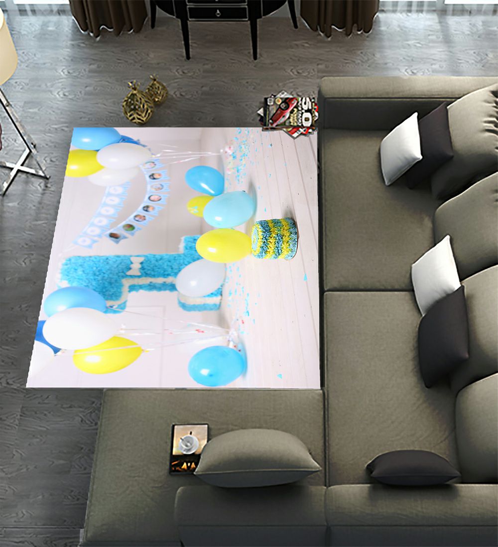 ECZJNT First Birthday Smash The Cake Area Rugs 5 x 6ft Floor Carpet Mat ...