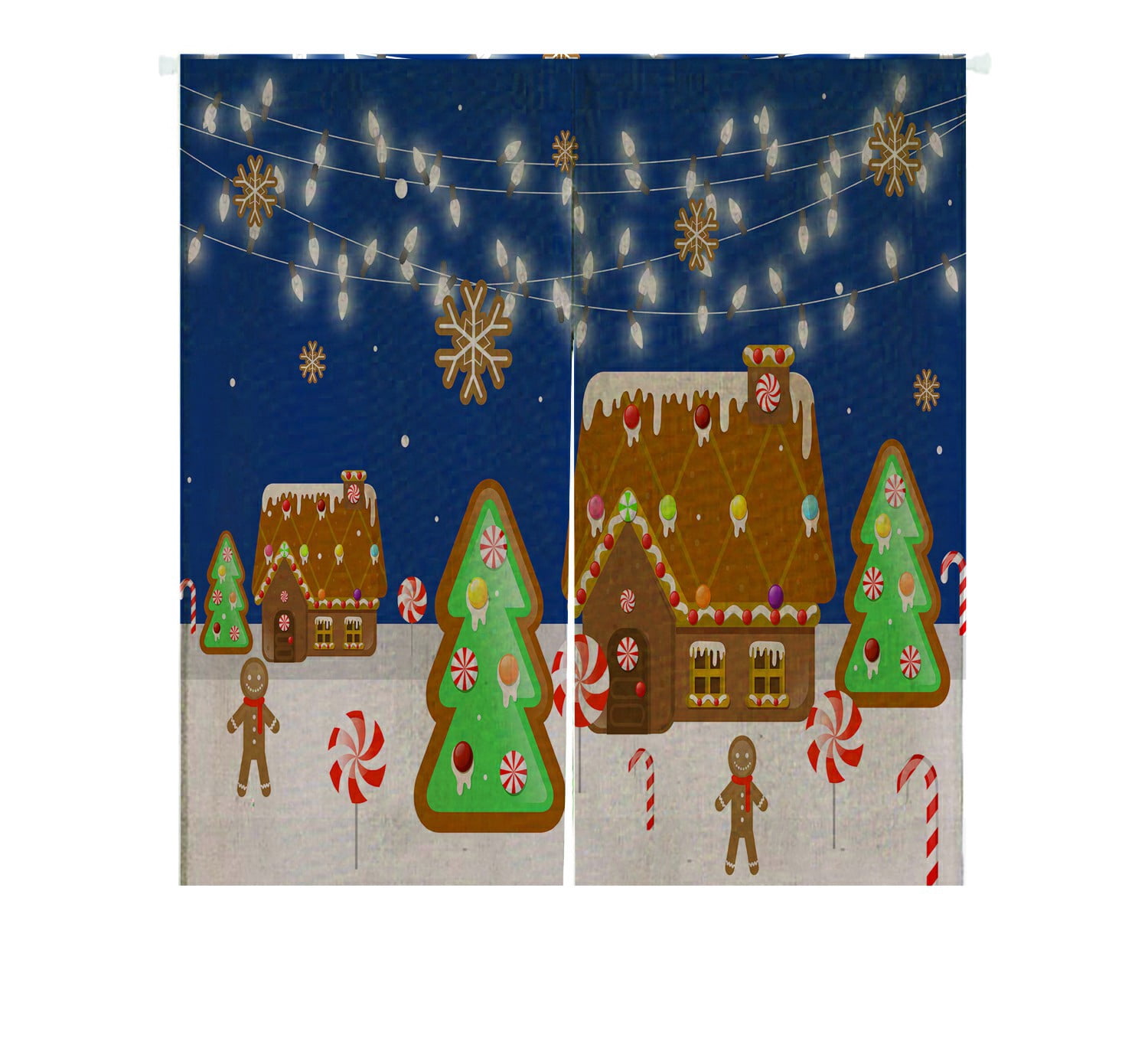 ECZJNT Gingerbread Village Japanese Noren Curtain Doorway Door Window ...