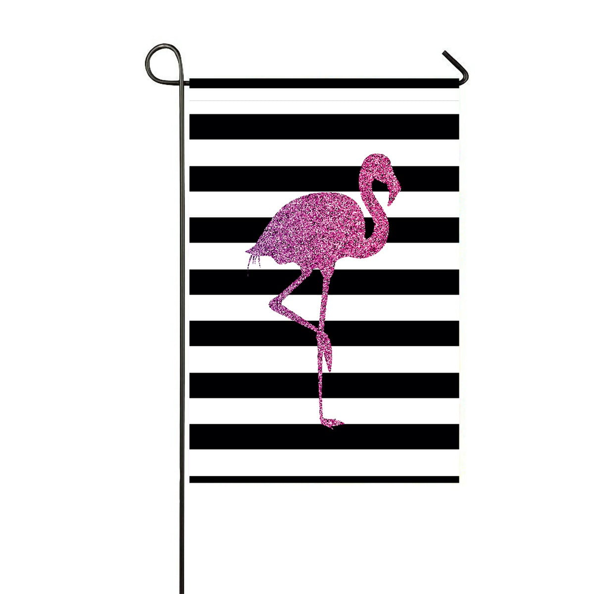 ECZJNT Glitter Pink Flamingo Garden Flag Outdoor Flag Home Party Garden ...