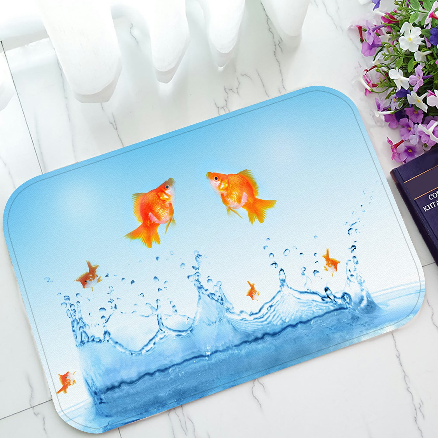 ECZJNT Goldfish is jumping out of the water Doormat Bath Mat Rug ...