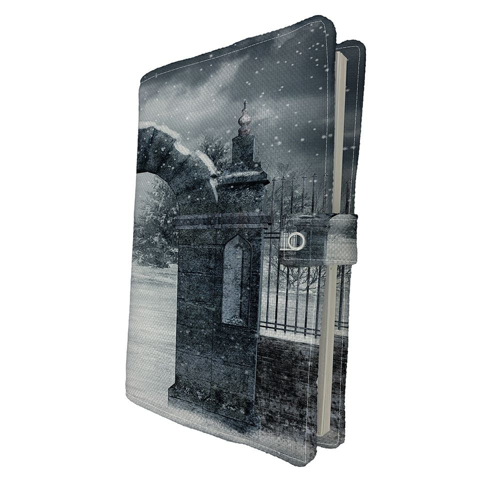 ECZJNT Gothic Cemetery Gate Covered Snow Book Cover Book Protector Book ...