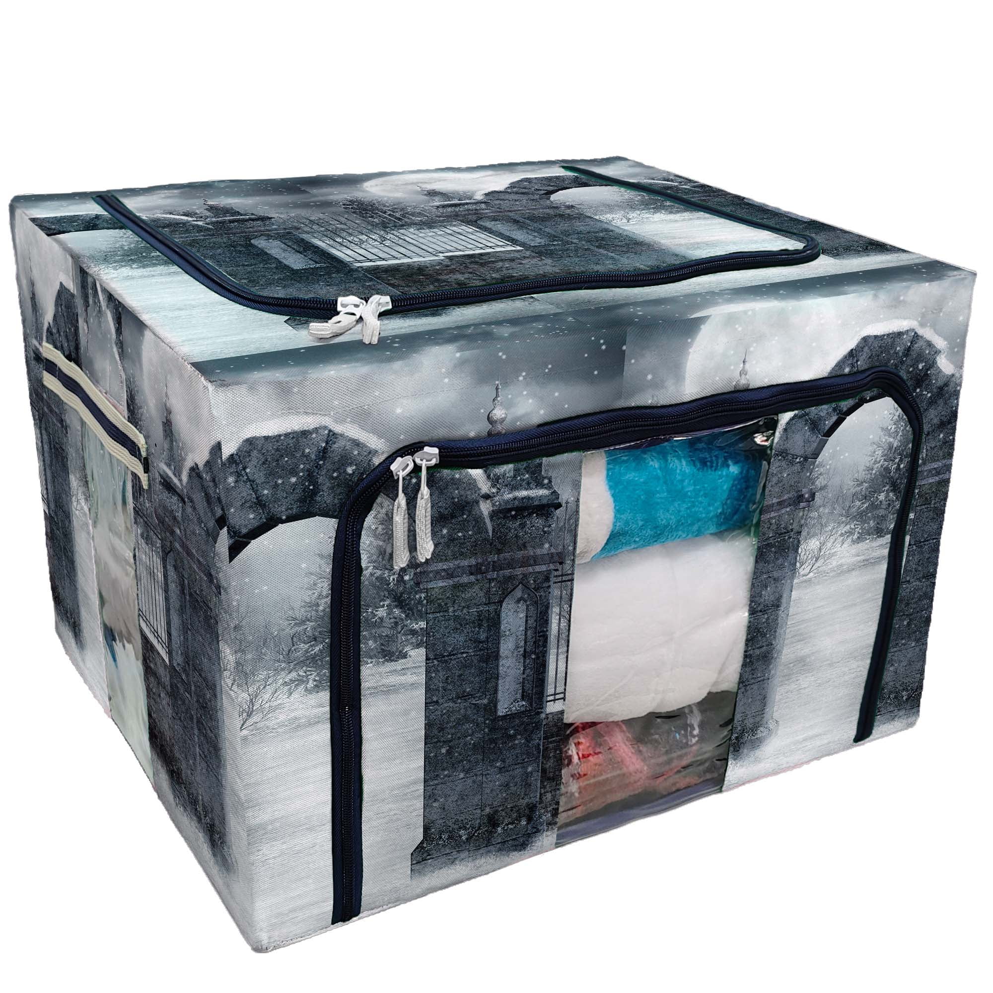 ECZJNT Gothic cemetery gate covered snow Storage Bag Clear Window ...