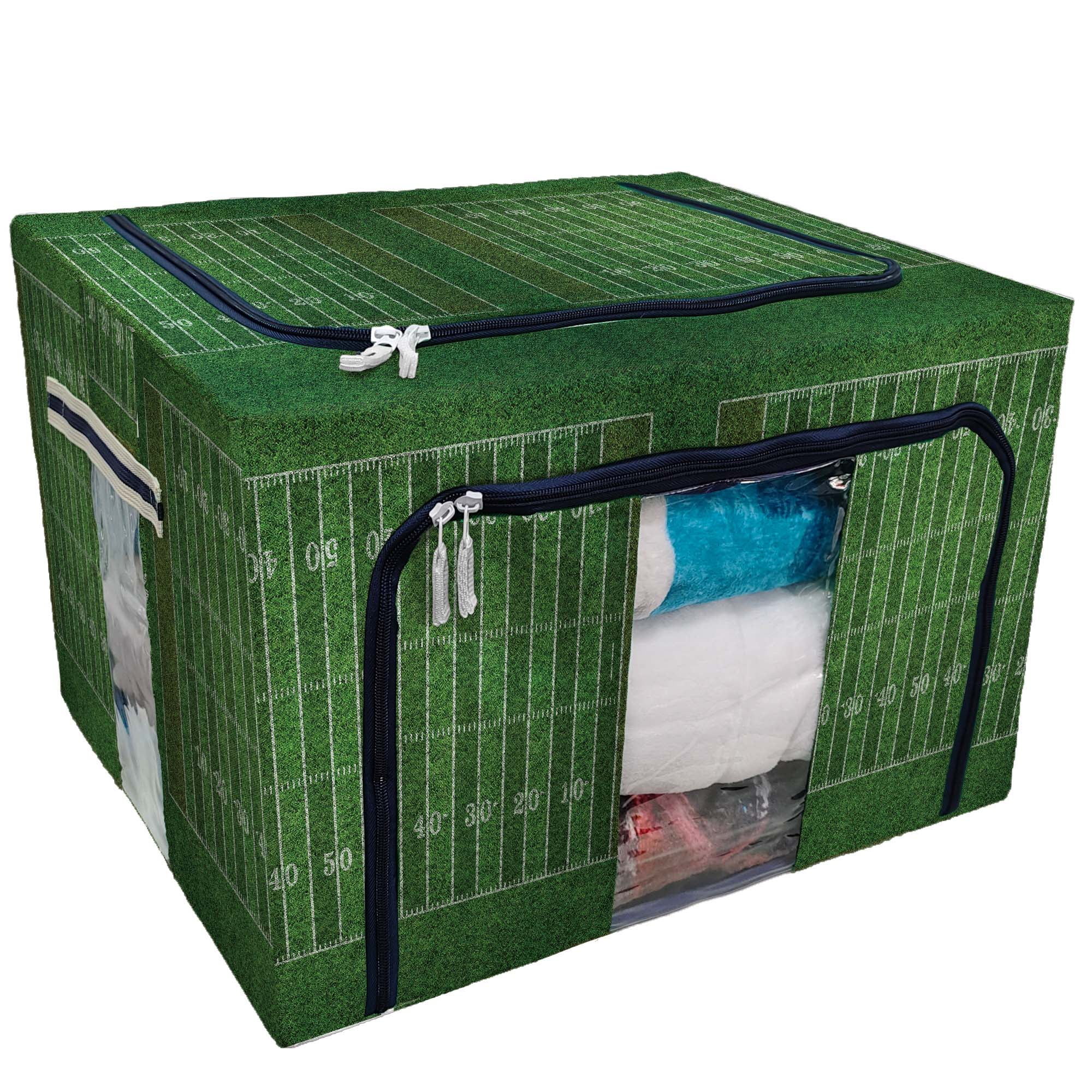 ECZJNT Green grass American football field white lines marking pitch ...