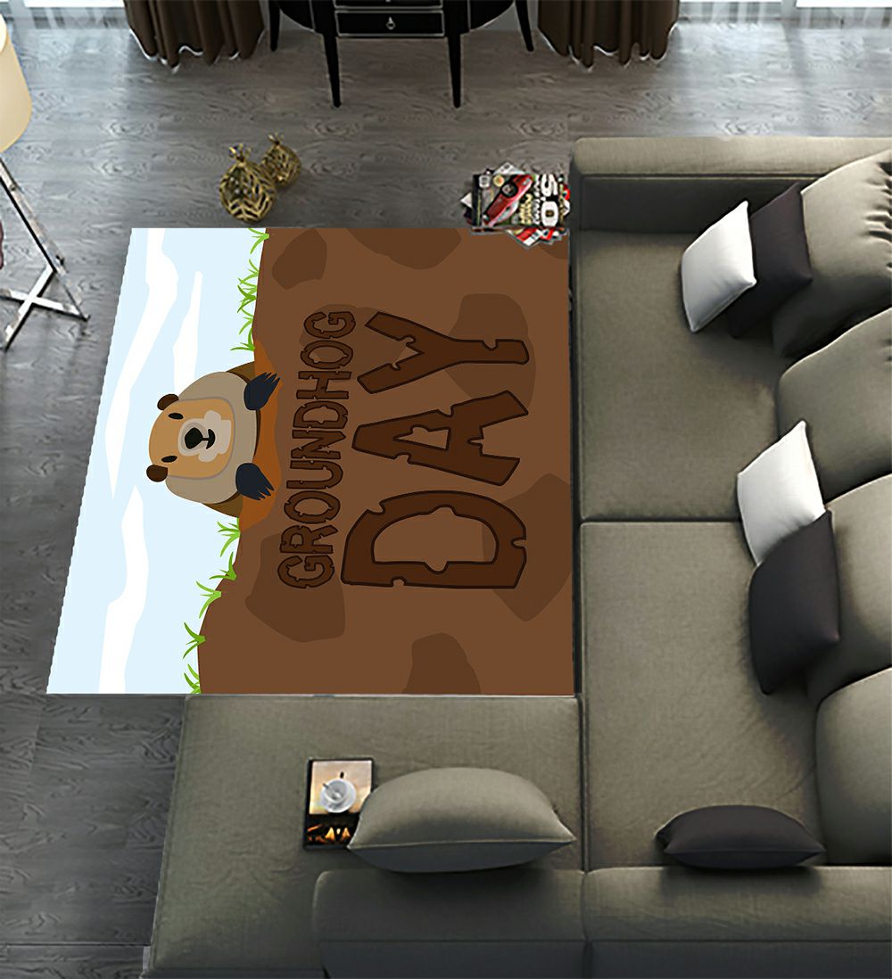 ECZJNT Groundhog Come Out From The Land Groundhog Day Area Rugs 5 x 8ft ...