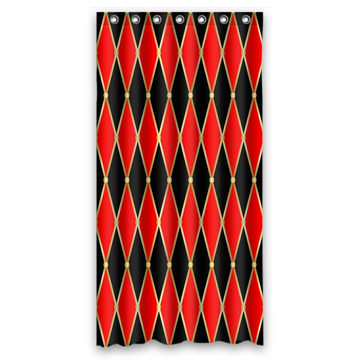 ECZJNT Harlequin Golden Grid Pattern With Red Black Rhomboids Shower ...