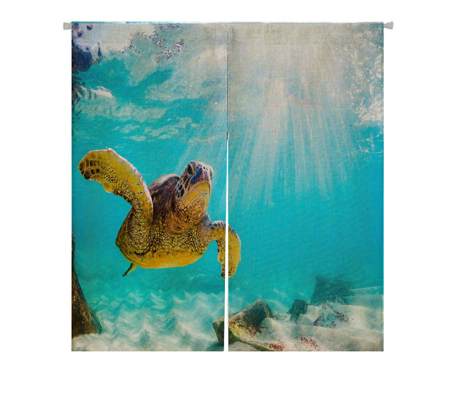 ECZJNT Hawaiian Green Sea Turtle Japanese Noren Curtain Doorway Door ...