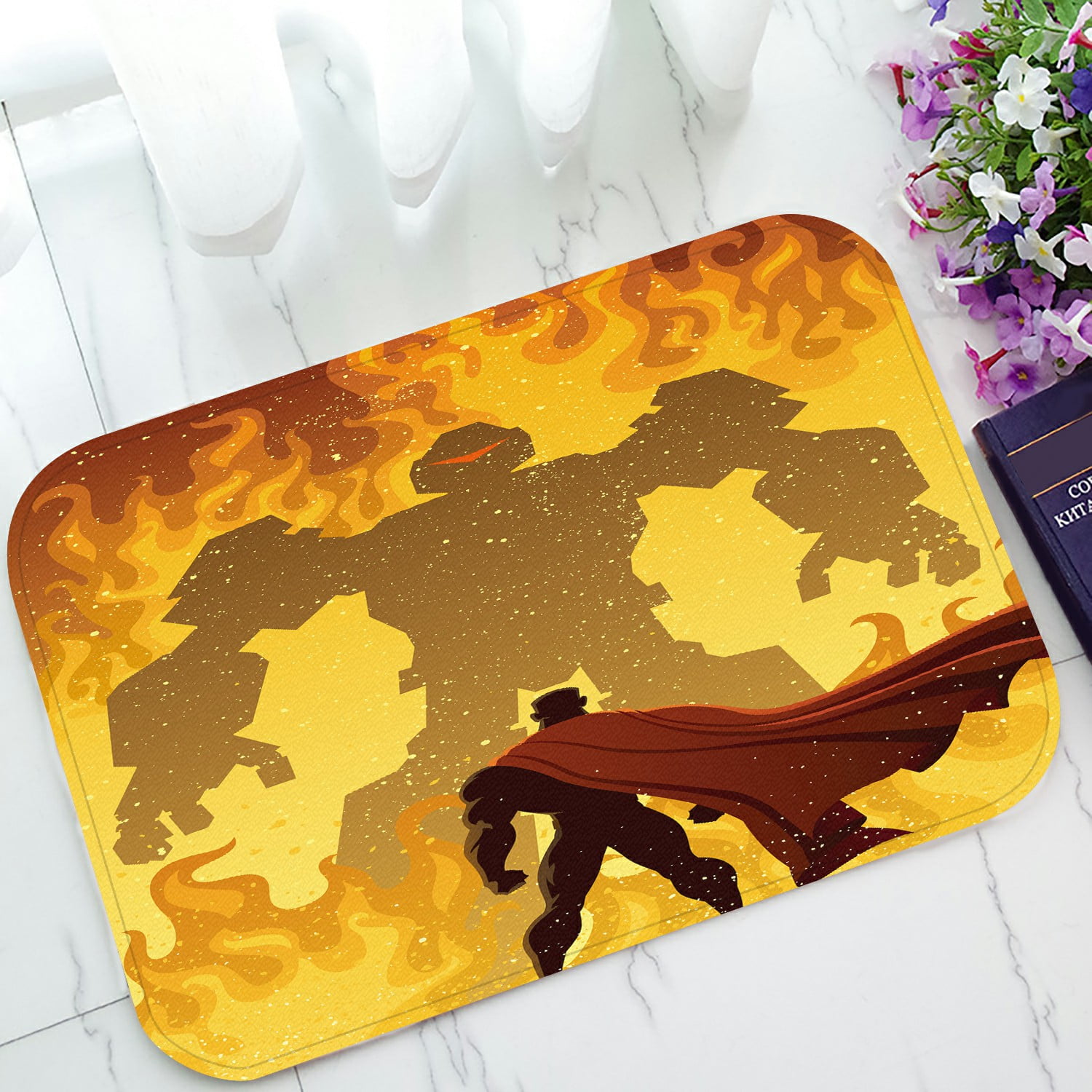 ECZJNT Hero Facing Giant Evil Robot Welcome Doormat Bath Mat Rug ...