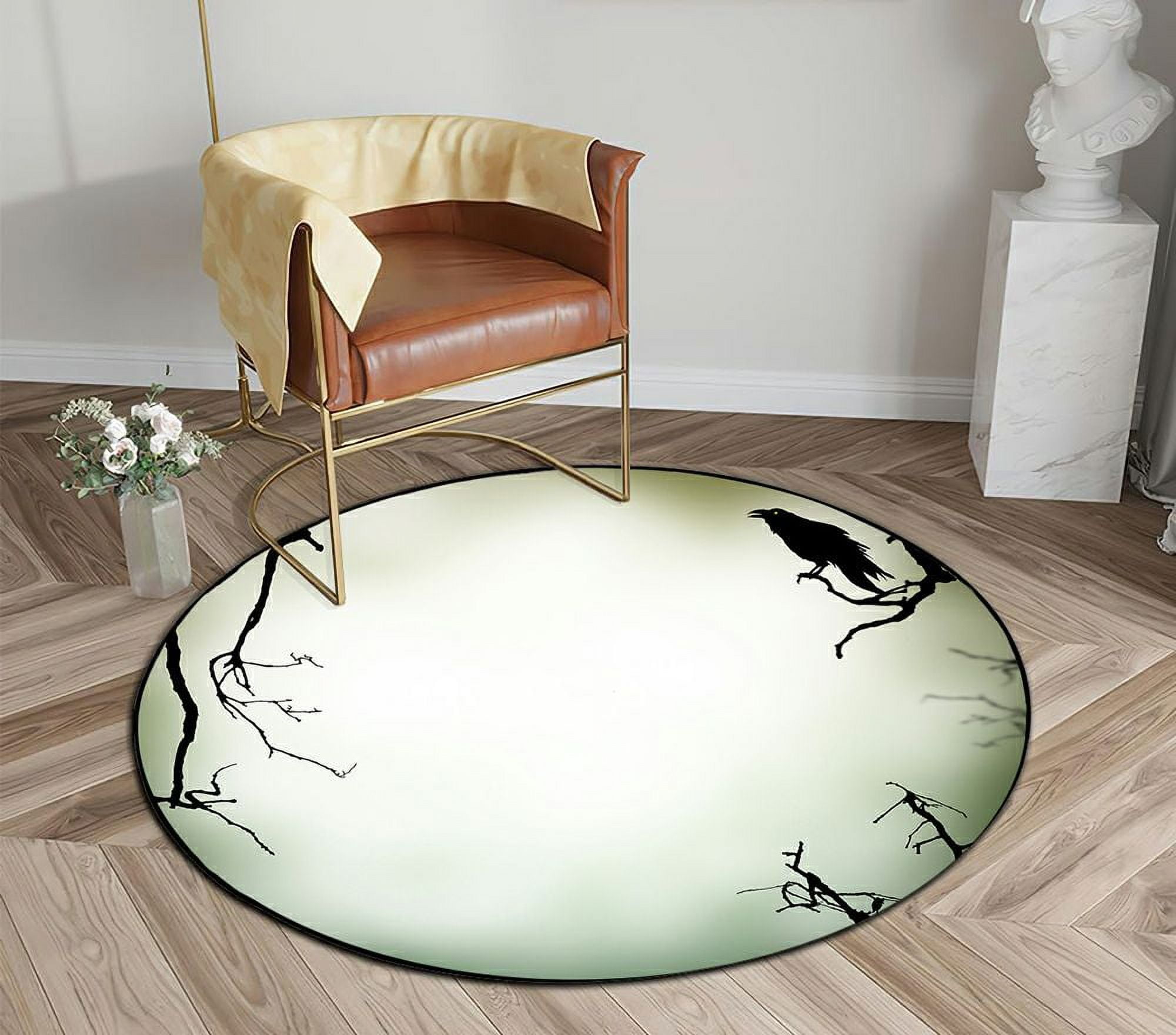 ECZJNT Horror Background Round Area Rugs Diameter 6 x 6ft Floor Carpet ...