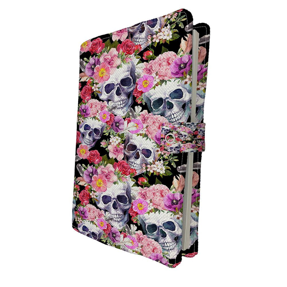 ECZJNT Human Skulls Flowers Watercolor Book Cover Book Protector Book ...