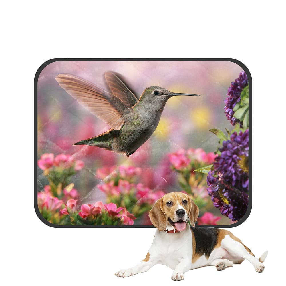 ECZJNT Hummingbird In Colorful Garden Pet Dog Cat Bed Pee Pads Mat ...