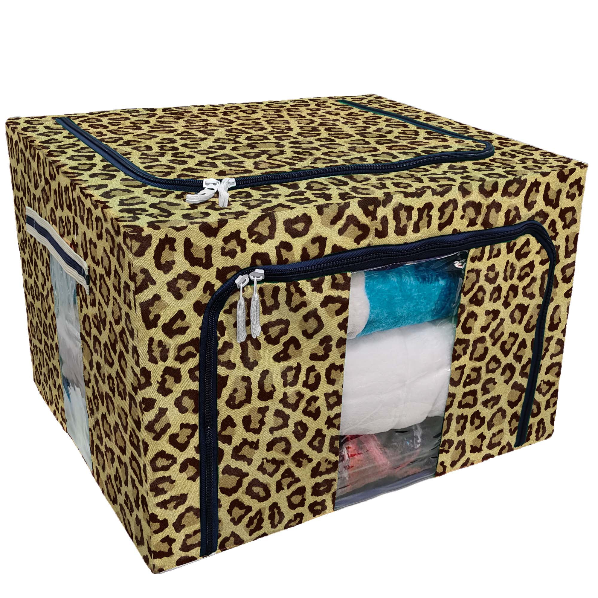ECZJNT Jaguar leopard black spots over yellow Storage Bag Clear Window ...