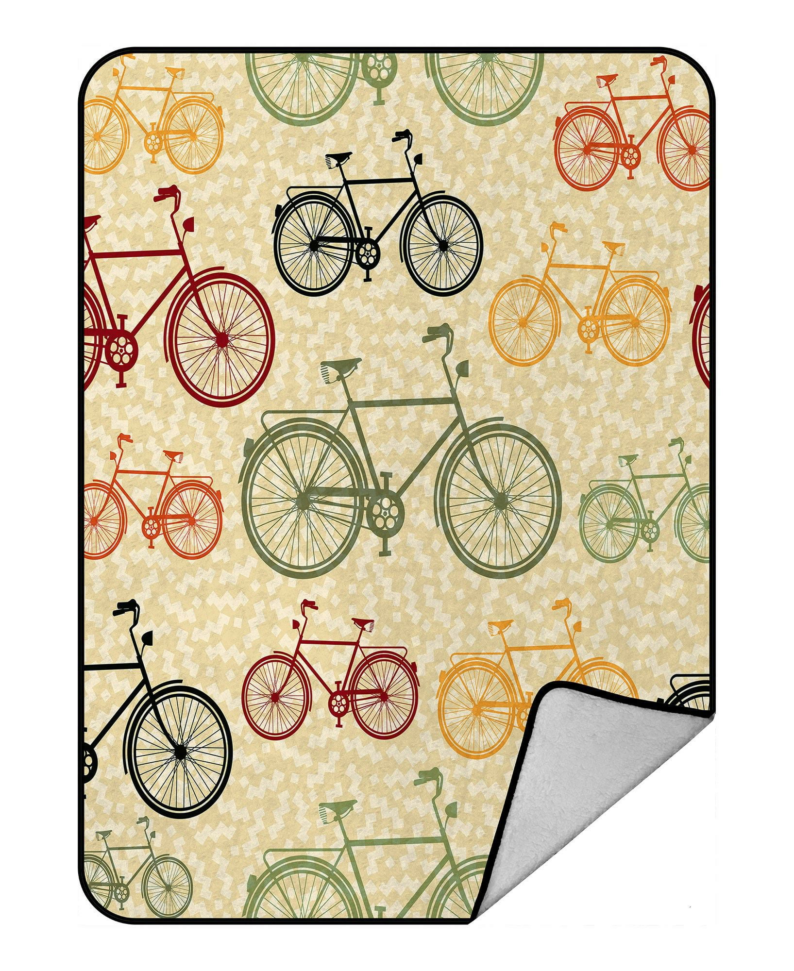 ECZJNT Keep moving bike retro bicycle Throw Blanket Fleece Blankets ...