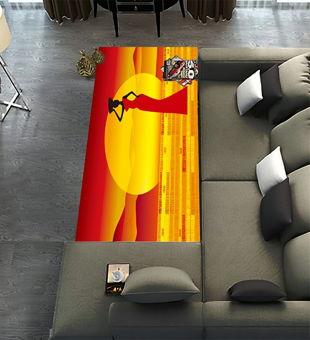 ECZJNT Landscape With An African Woman Runner Rug 4 x 10ft Long Area ...