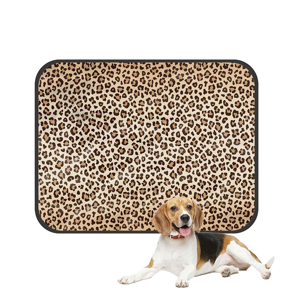 ECZJNT Leopard Texture Brown Beige With Darker Border Pet Dog Cat Bed ...