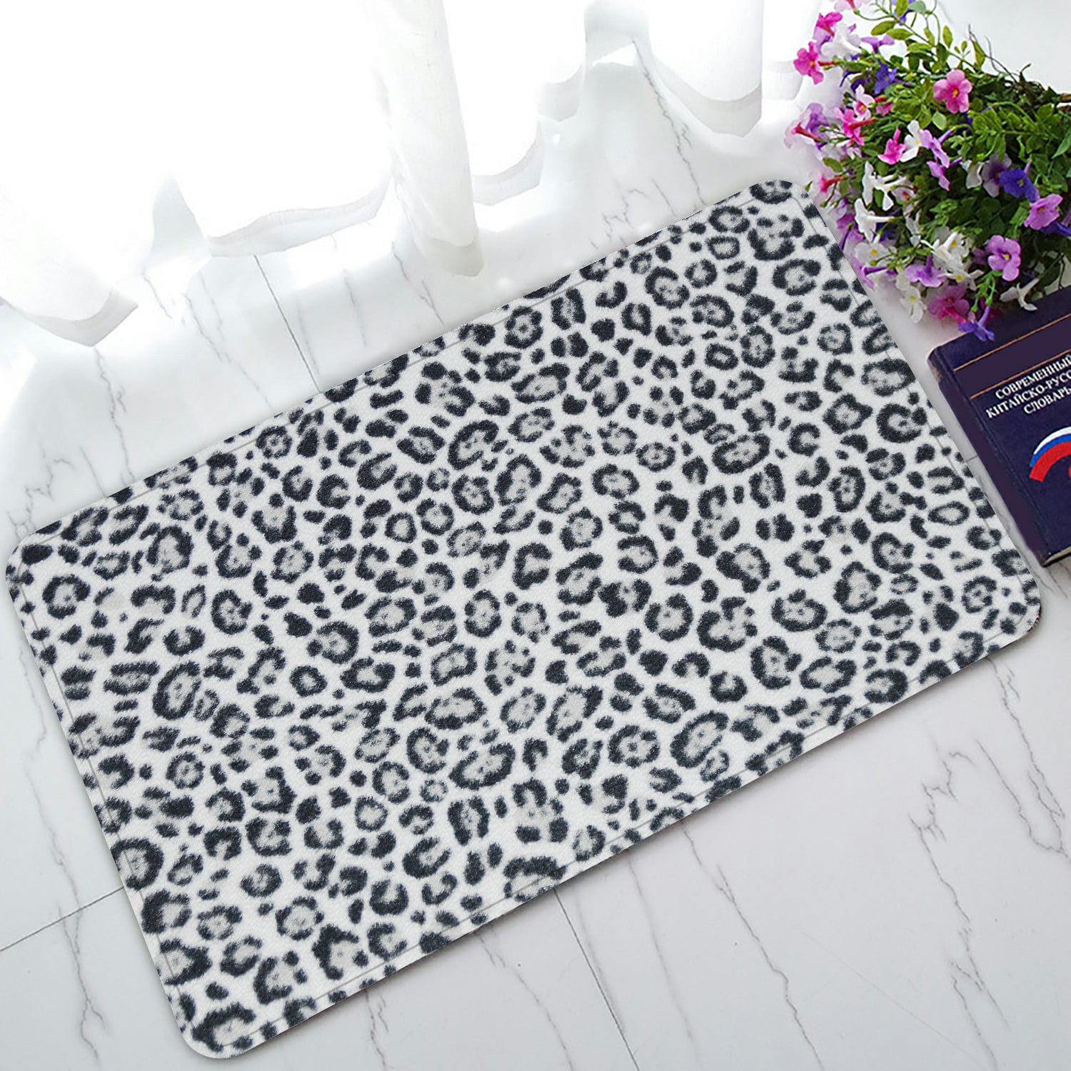 ECZJNT Leopard Texture Welcome Doormat Bath Mat Rug Entrance Rug Floor ...
