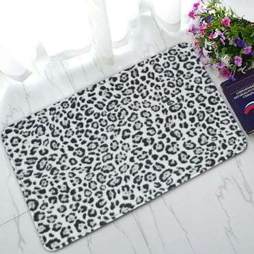 ECZJNT Leopard Print Pattern Gray Scale Welcome Doormat Bath Mat Rug ...