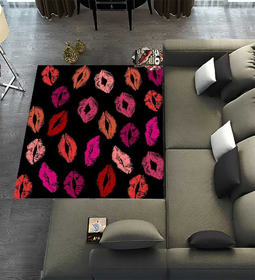 ECZJNT Lipstick Kiss Area Rugs 2 x 3ft Floor Carpet Mat for Living ...