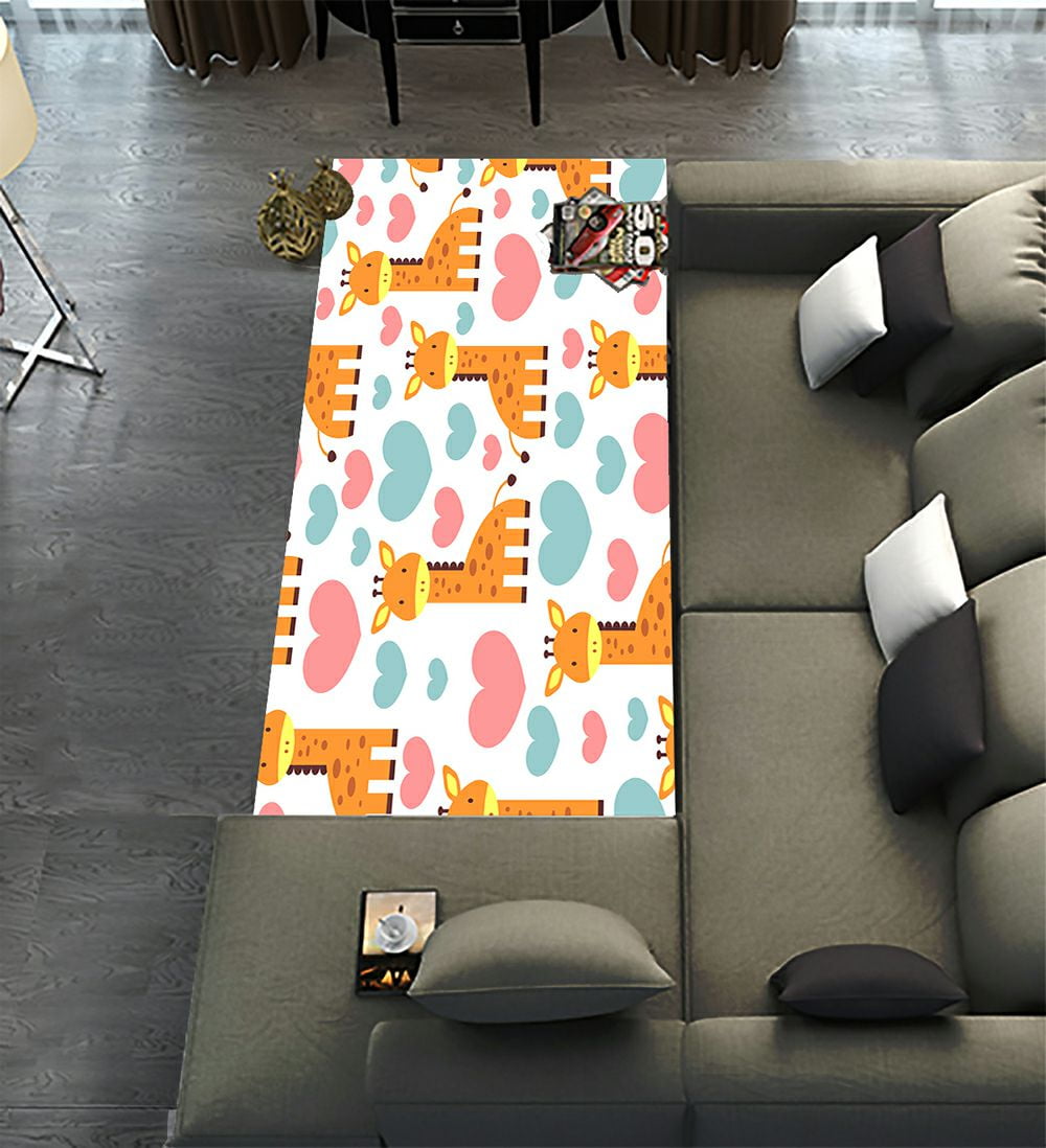 ECZJNT Lovely Giraffe Cute Pattern Runner Rug 2 x 7ft Long Area Rug ...