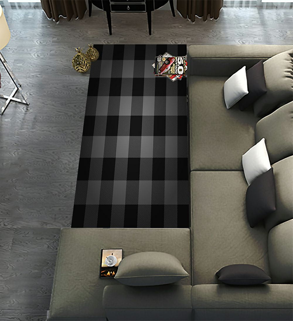 ECZJNT Lumberjack Plaid Runner Rug 3.3 x 7ft Long Area Rug Carpet for ...