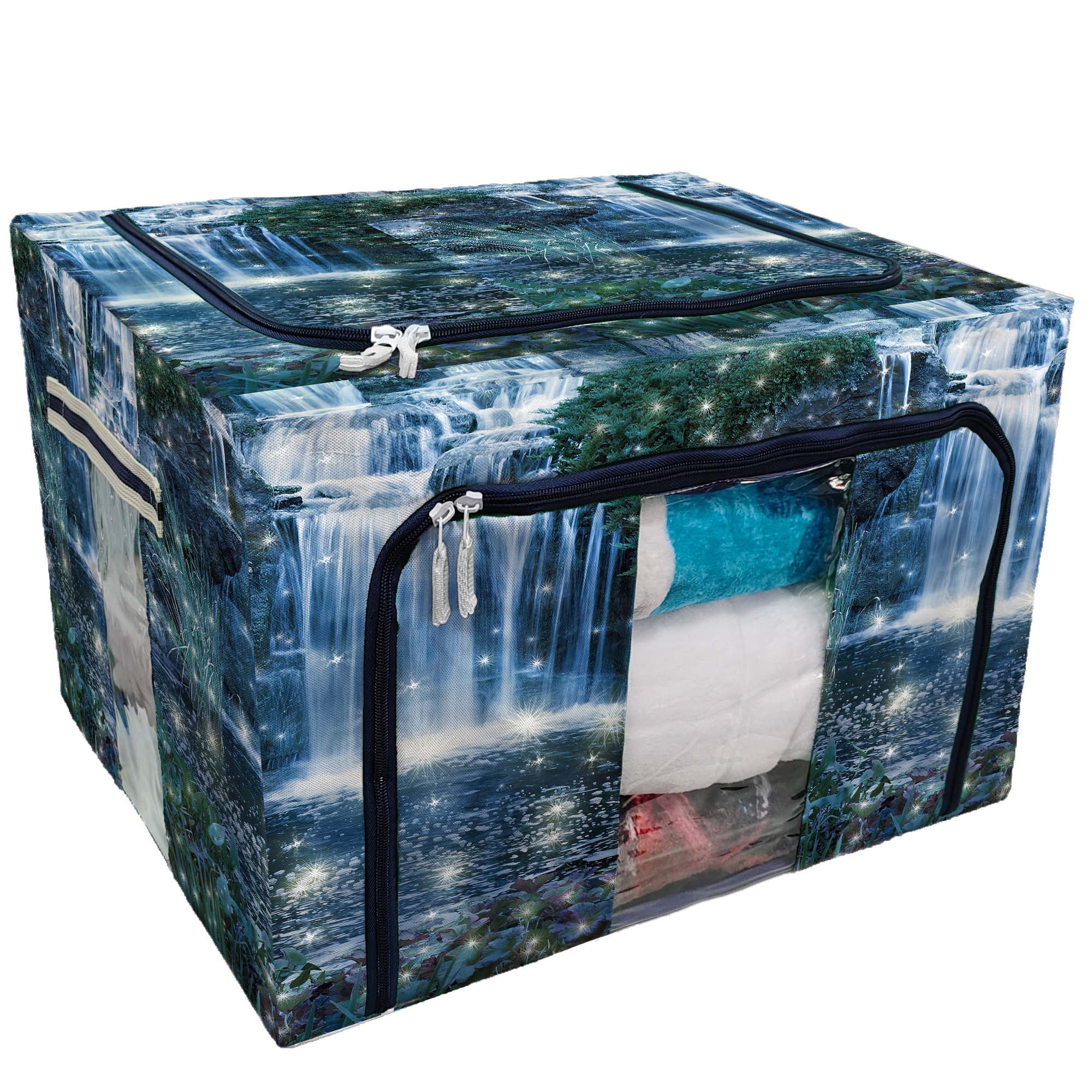 ECZJNT Magic night waterfall scene Storage Bag Clear Window Storage ...