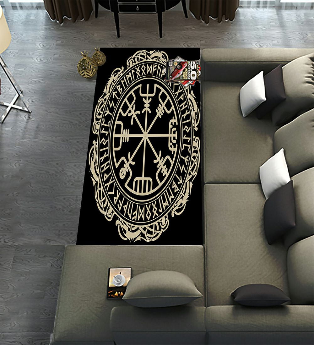 ECZJNT Magical Runic Compass Vegvisir Runner Rug 1.3 x 7ft Long Area ...