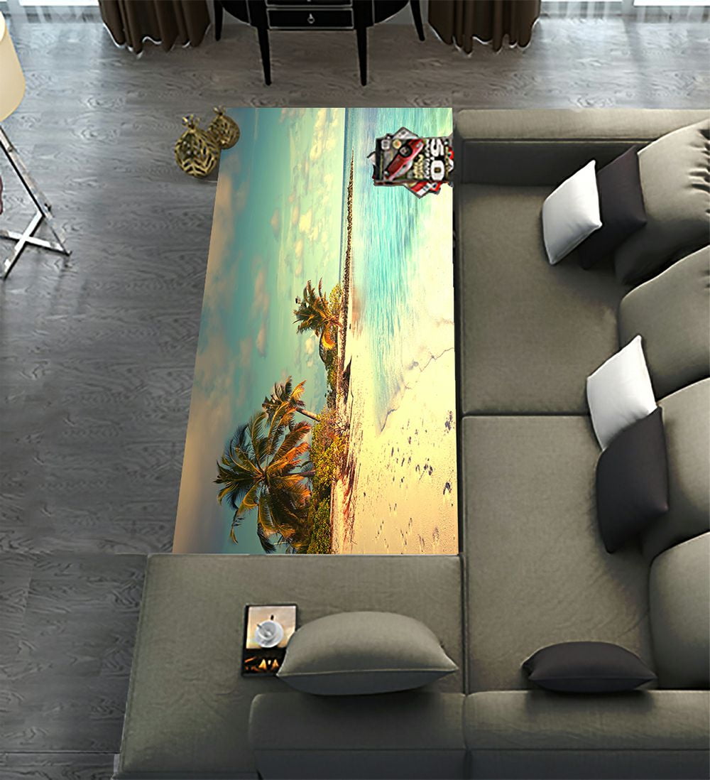 ECZJNT Maldives Beach Runner Rug 3.3 x 10ft Long Area Rug Carpet for ...