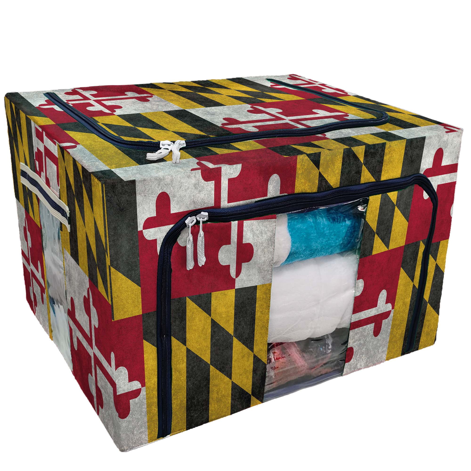 ECZJNT Maryland State flag Storage Bag Clear Window Storage Bins Boxes ...
