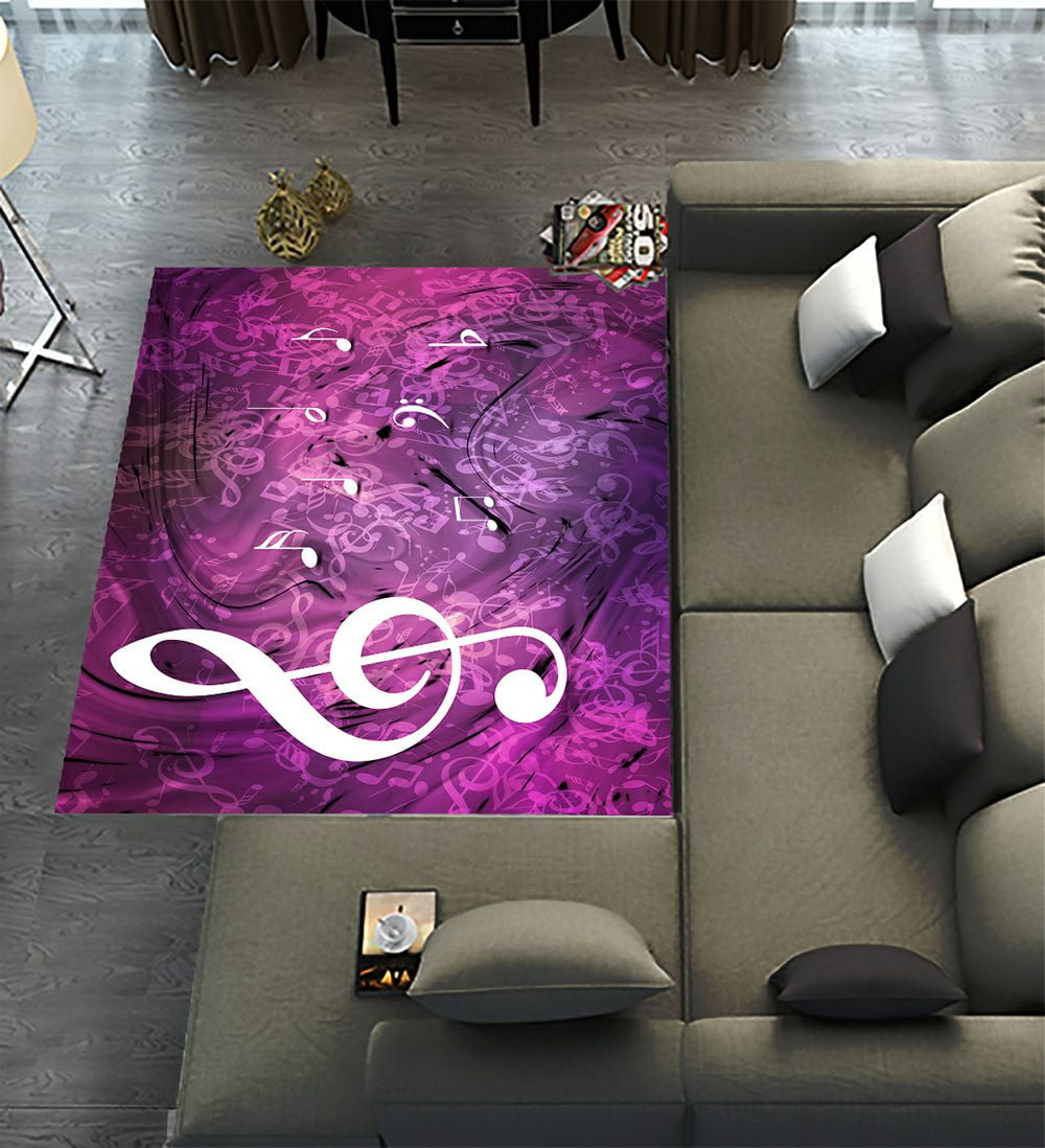 ECZJNT Musical Notes Area Rugs 5 x 8ft Floor Carpet Mat for Living ...