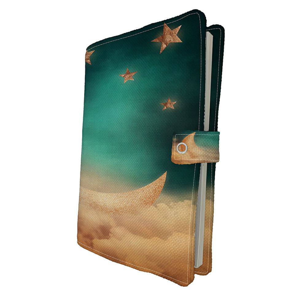 ECZJNT Night Time With Stars And Moon Book Cover Book Protector Book ...