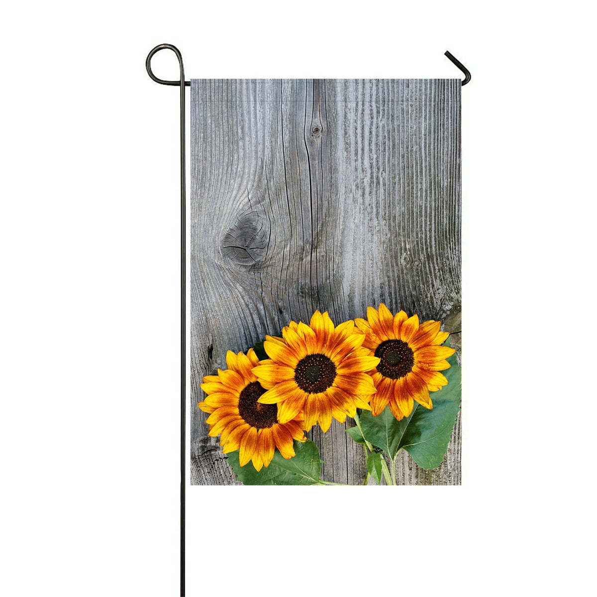 ECZJNT Old Boards Vintage Sunflowers Garden Flag Outdoor Flag Home ...