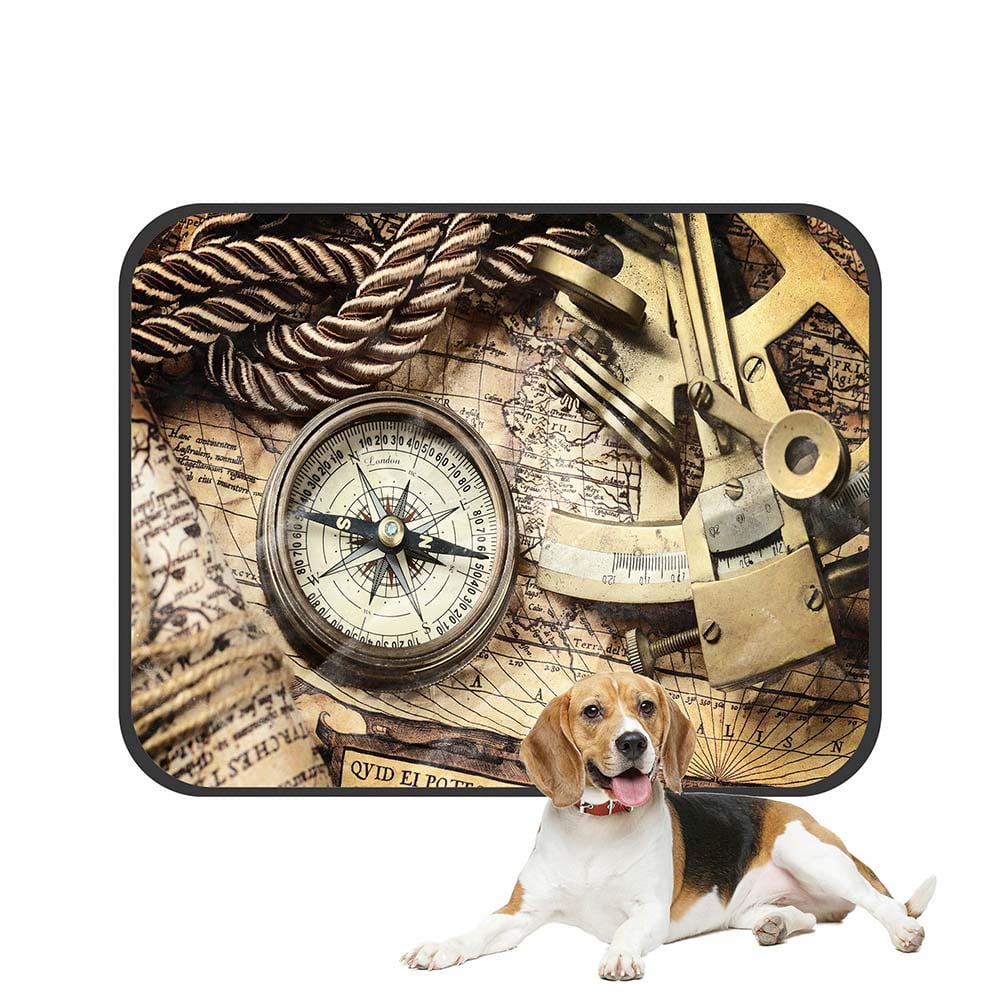 ECZJNT Old Map And Cooper Compass With Cord Pet Dog Cat Bed Pee Pads ...