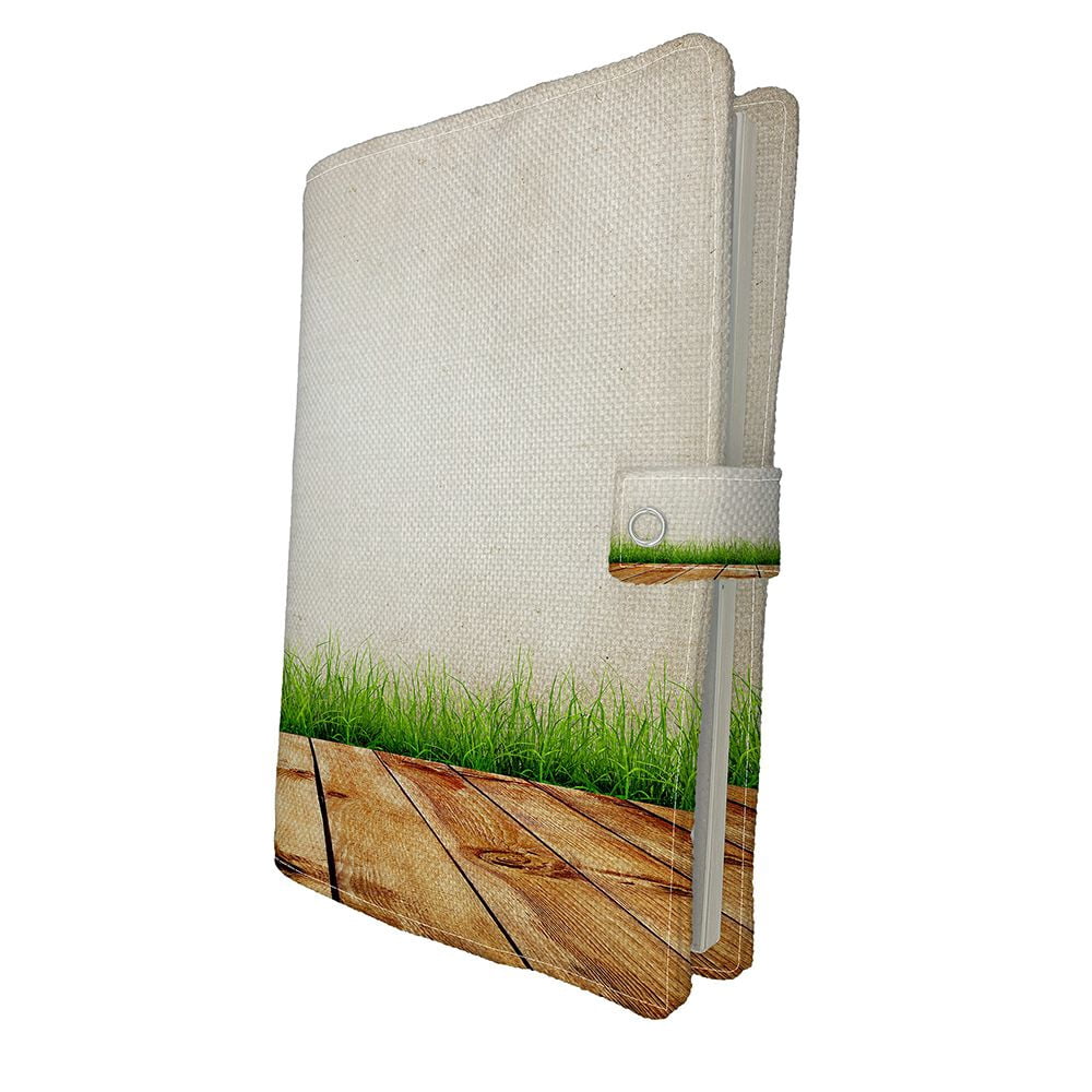 ECZJNT Old Wall Green Grass Wood Floor Book Cover Book Protector Book ...
