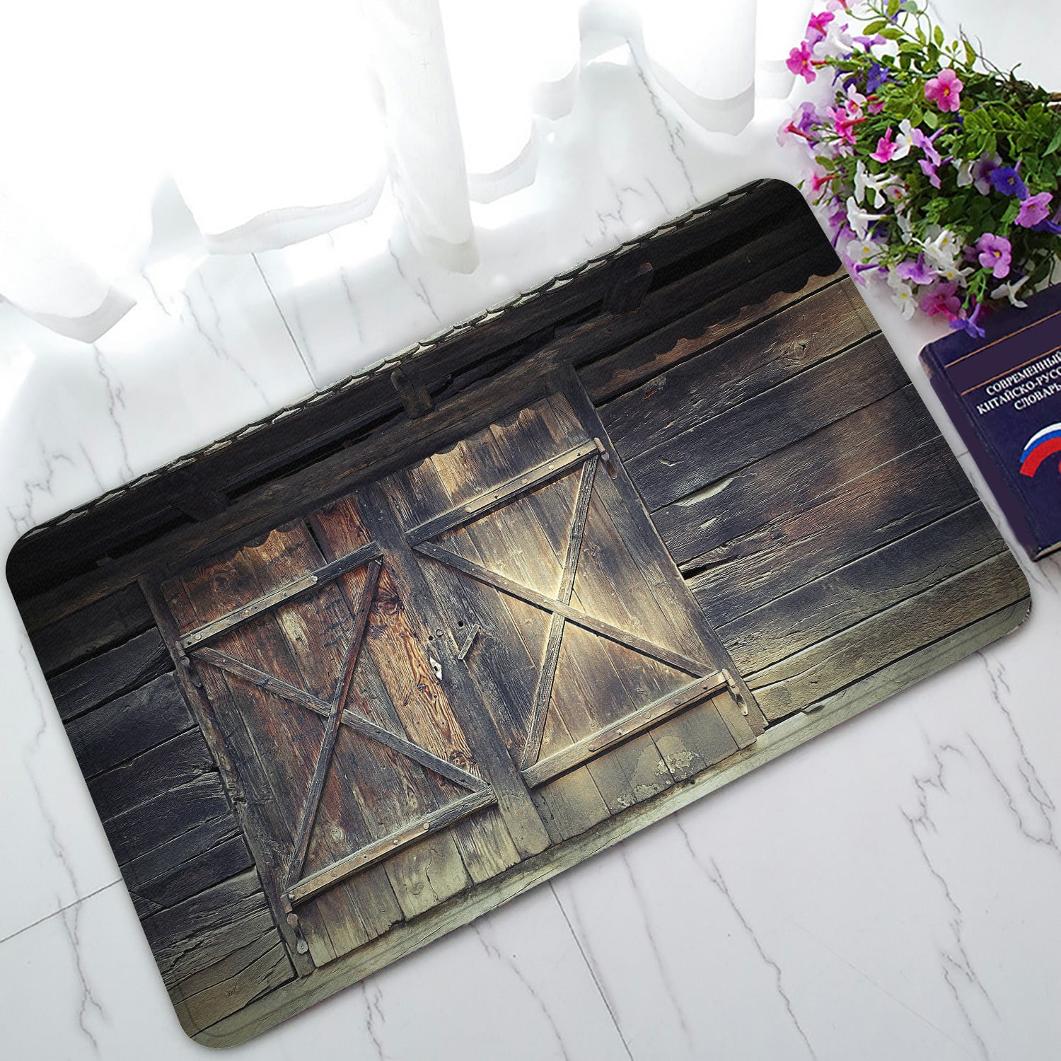 ECZJNT Old Wooden Door Traditional Romanian Cottage Welcome Doormat ...