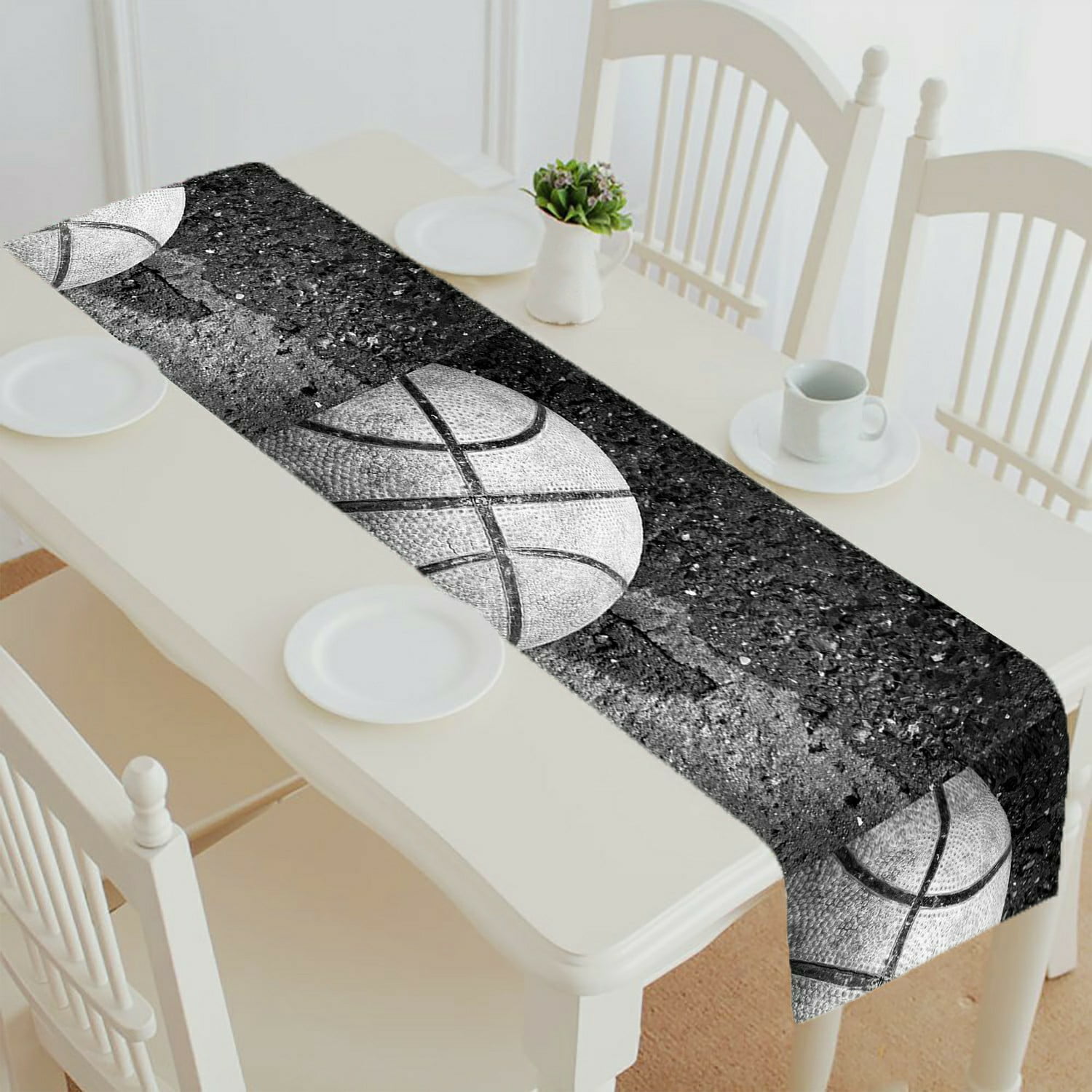 ECZJNT Old basketball Vintage table runner table cloth tea table cloth ...