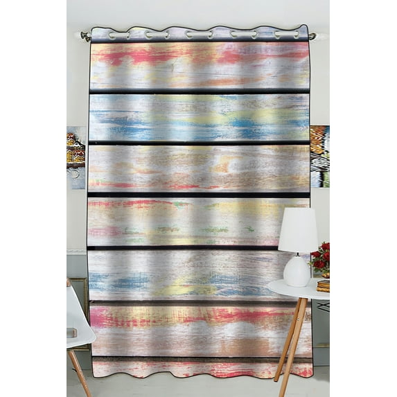 ECZJNT Old shabby paint wood Blackout Window Curtain Drapery Panels ...